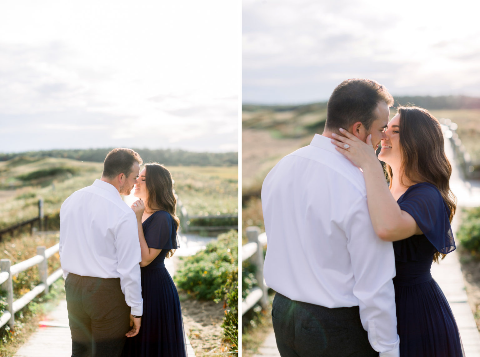 Jen and Brendan // Beach Inspired Engagement Session in Maine | Rachel ...