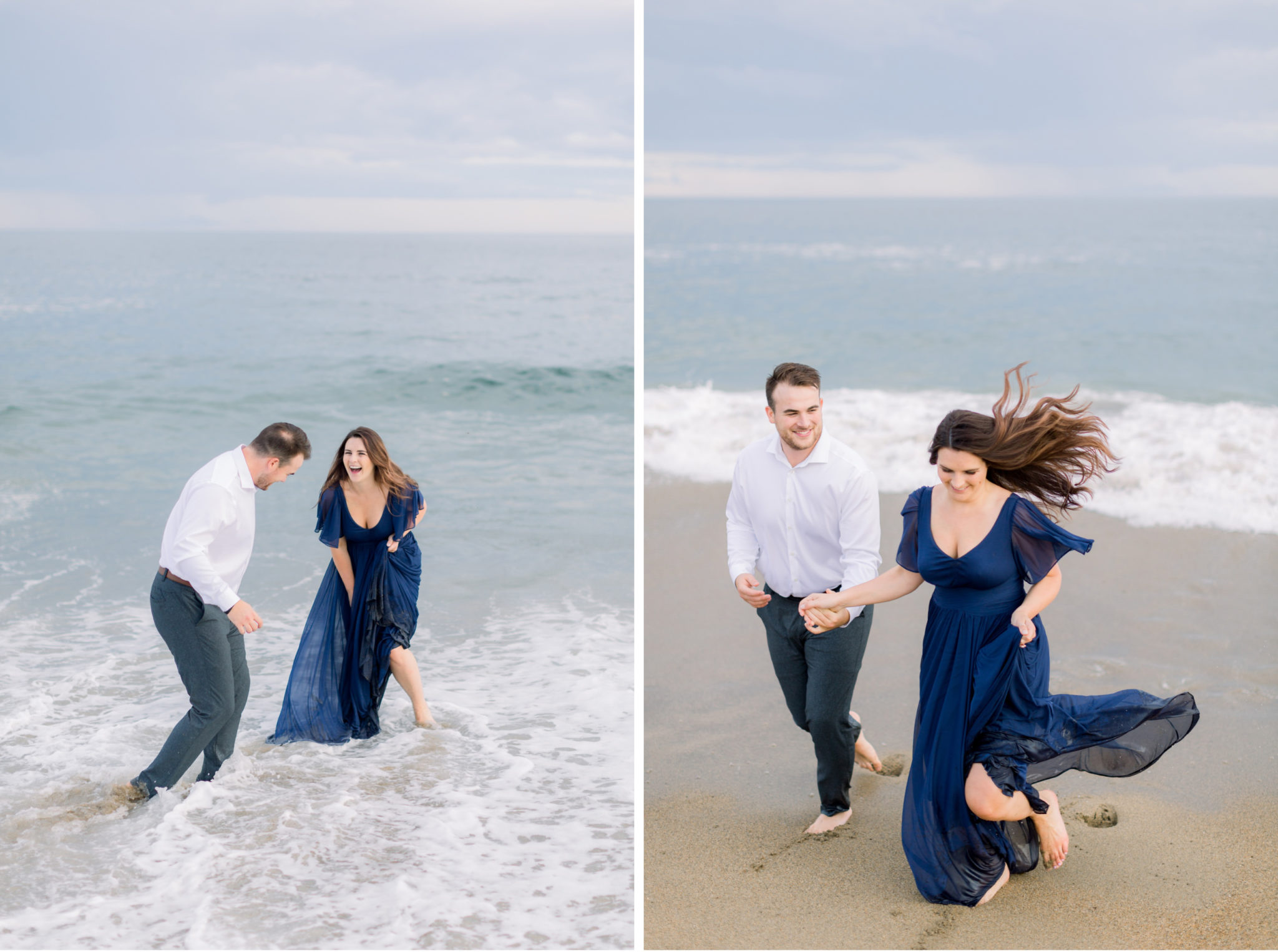 Jen and Brendan // Beach Inspired Engagement Session in Maine | Rachel ...