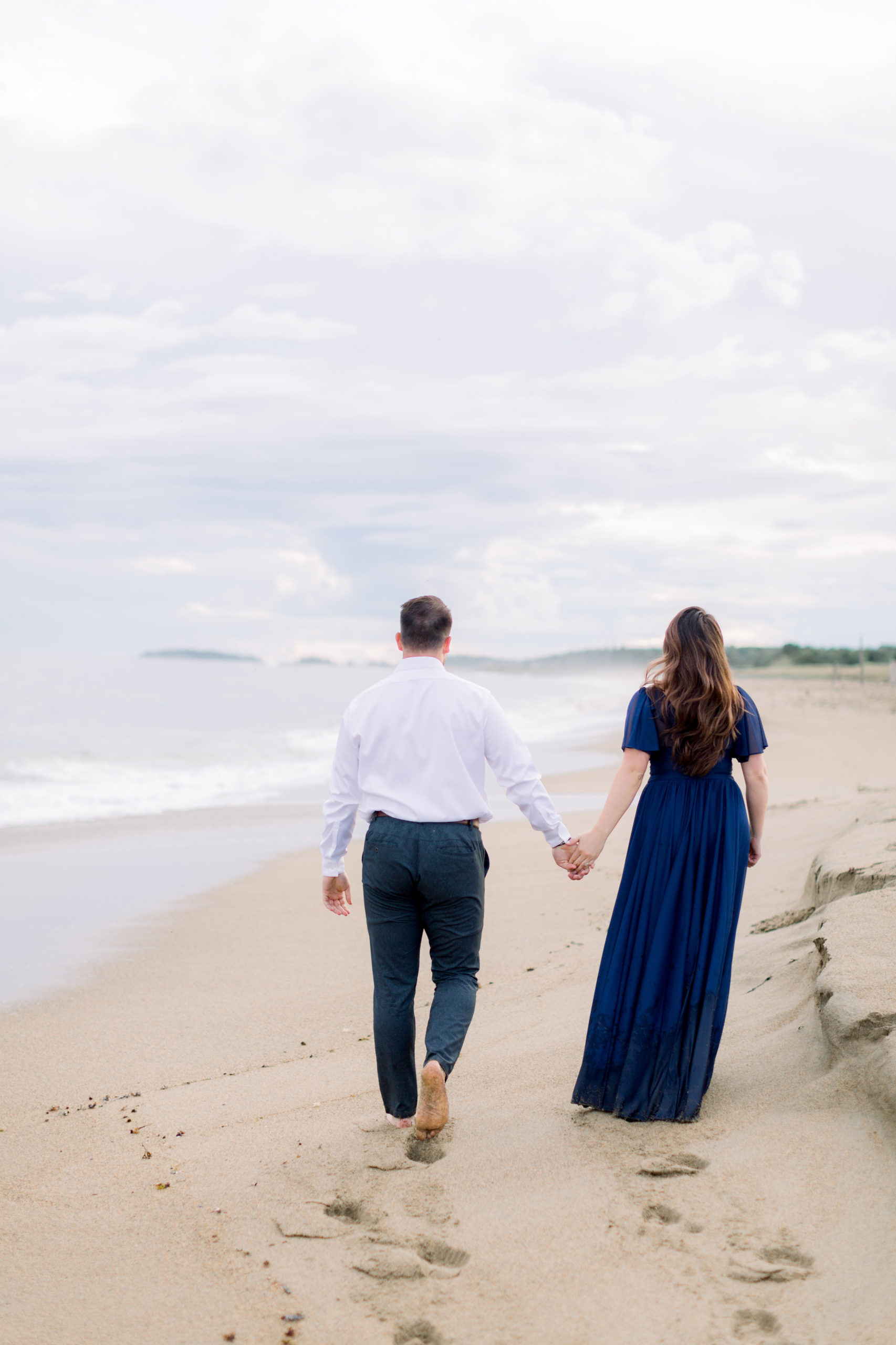 Jen and Brendan // Beach Inspired Engagement Session in Maine | Rachel ...